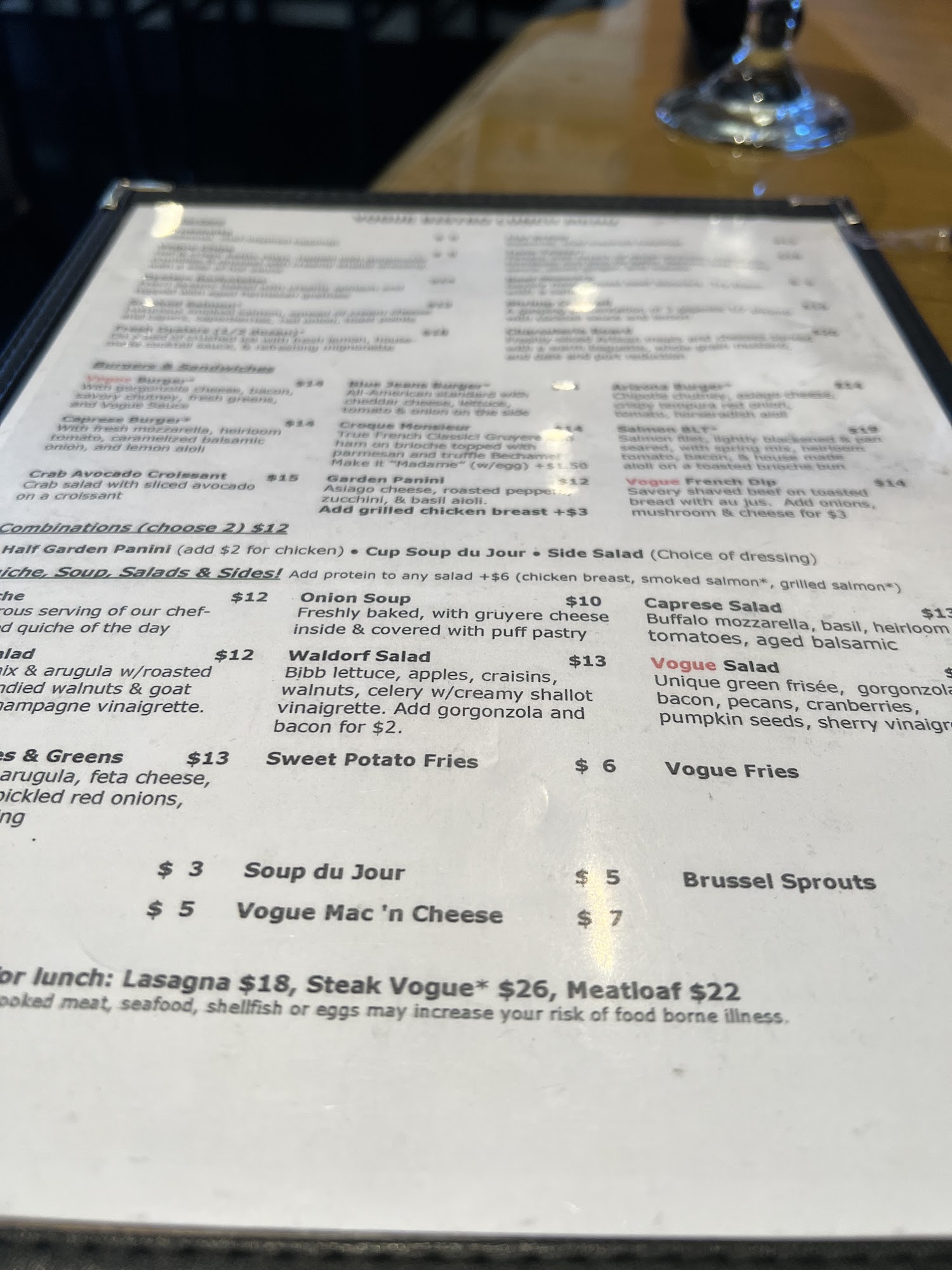 Menu for Vogue Bistro, Surprise, AZ - Restaurantji