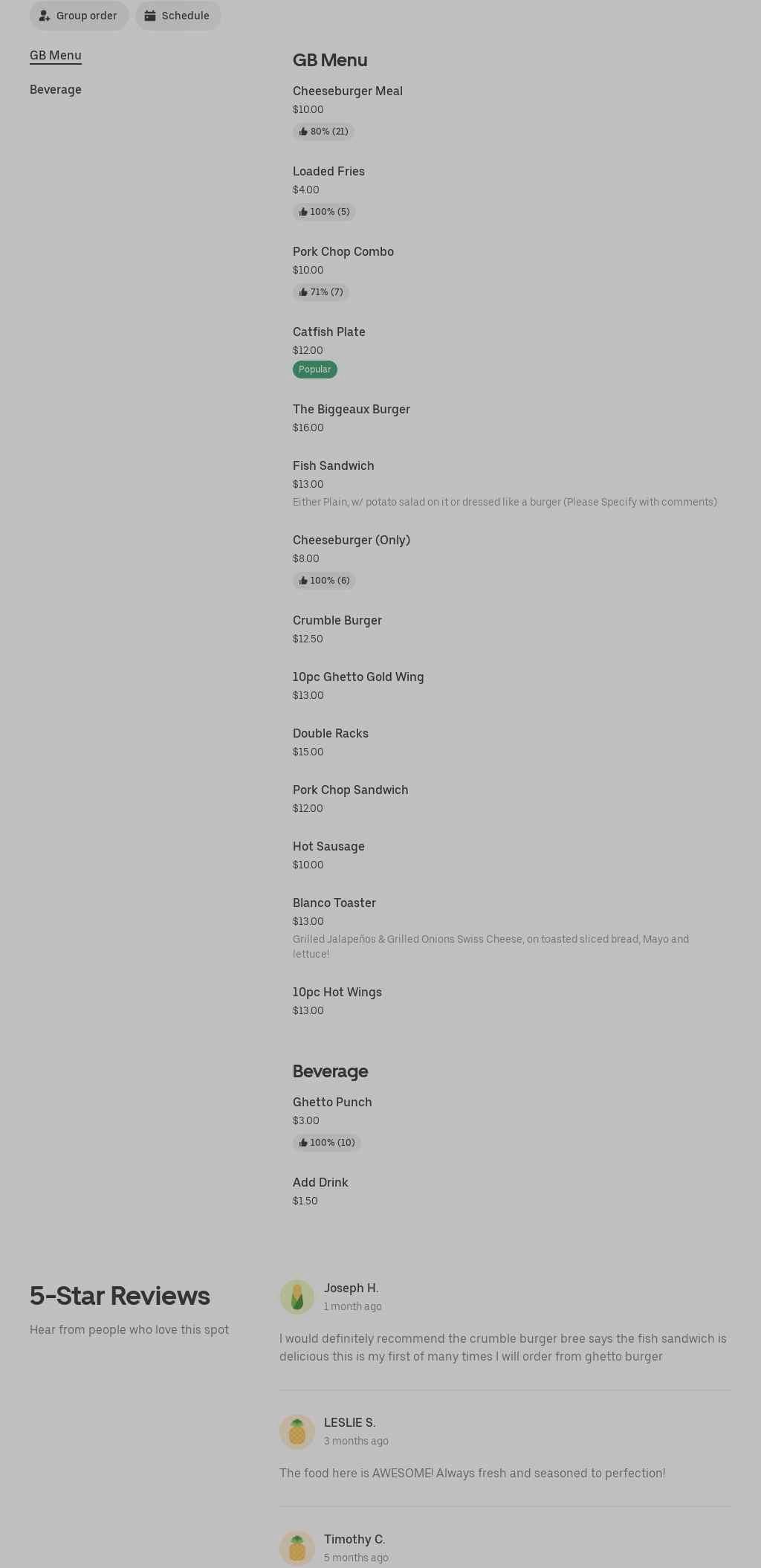 Ghetto Burger, Baton Rouge - Menu, Reviews (58), Photos (29) - Restaurantji