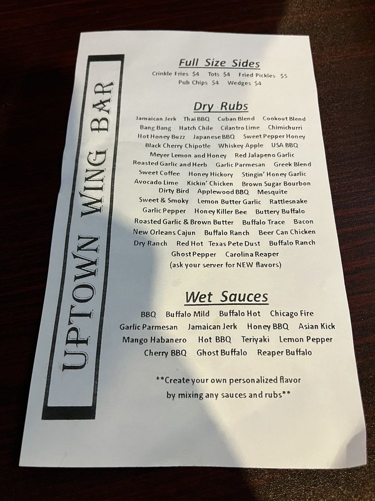 Uptown Wing Bar, Morganton - Menu, Reviews (19), Photos - Restaurantji