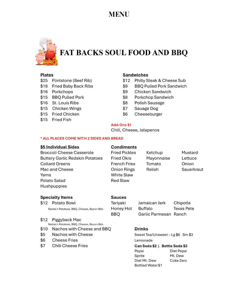 Fat backs soul food bbq, Norwood - Menu, Reviews (17), Photos (11 ...