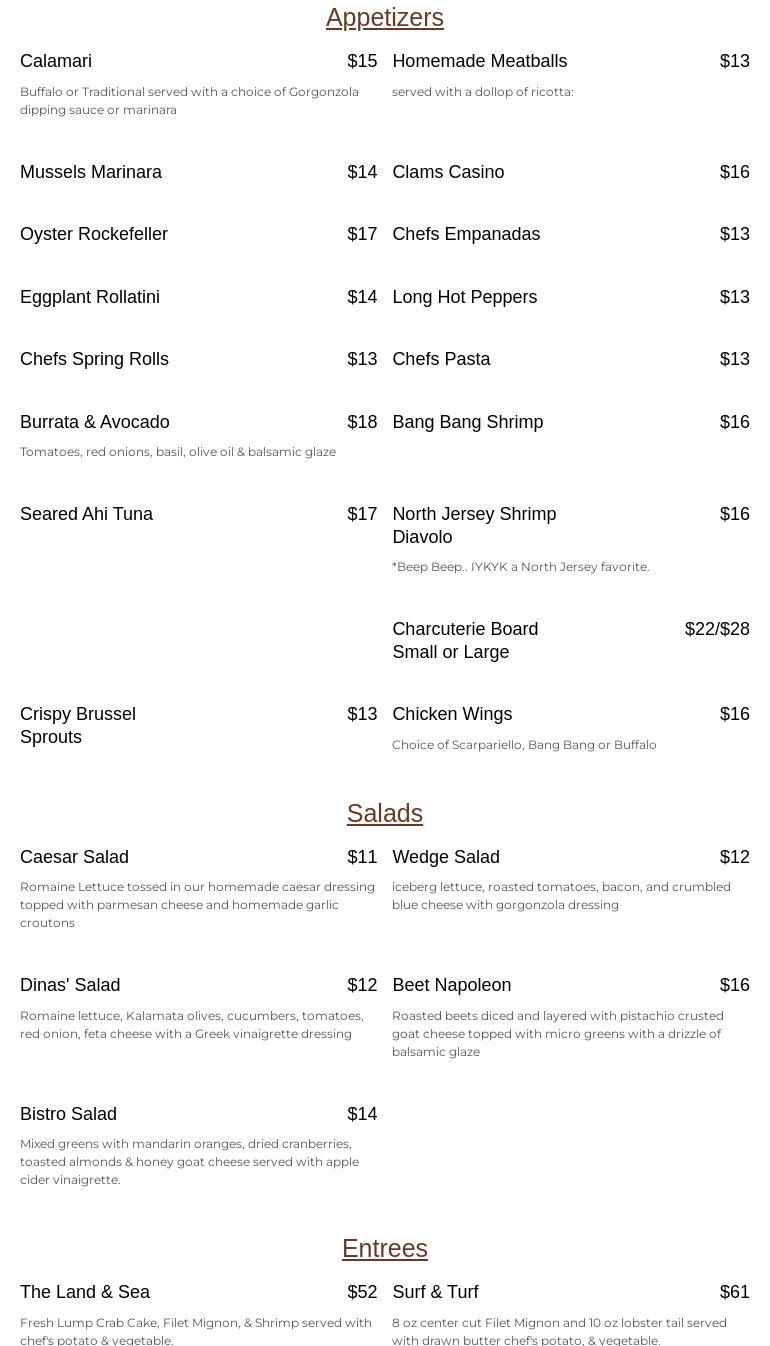 Dina's Bistro, Toms River - Menu, Reviews (275), Photos (38) - Restaurantji