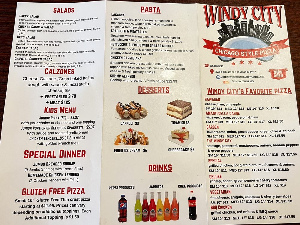Windy City Chicago Style Pizza, Las Vegas - Menu, Reviews (69), Photos ...