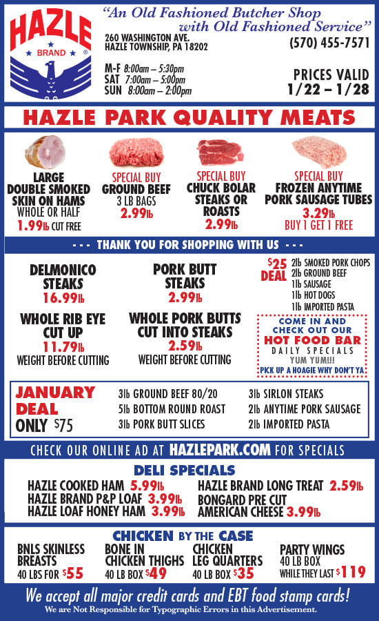 HAZLE PARK QUALITY MEATS - West Hazleton PA - Hours, Directions ...