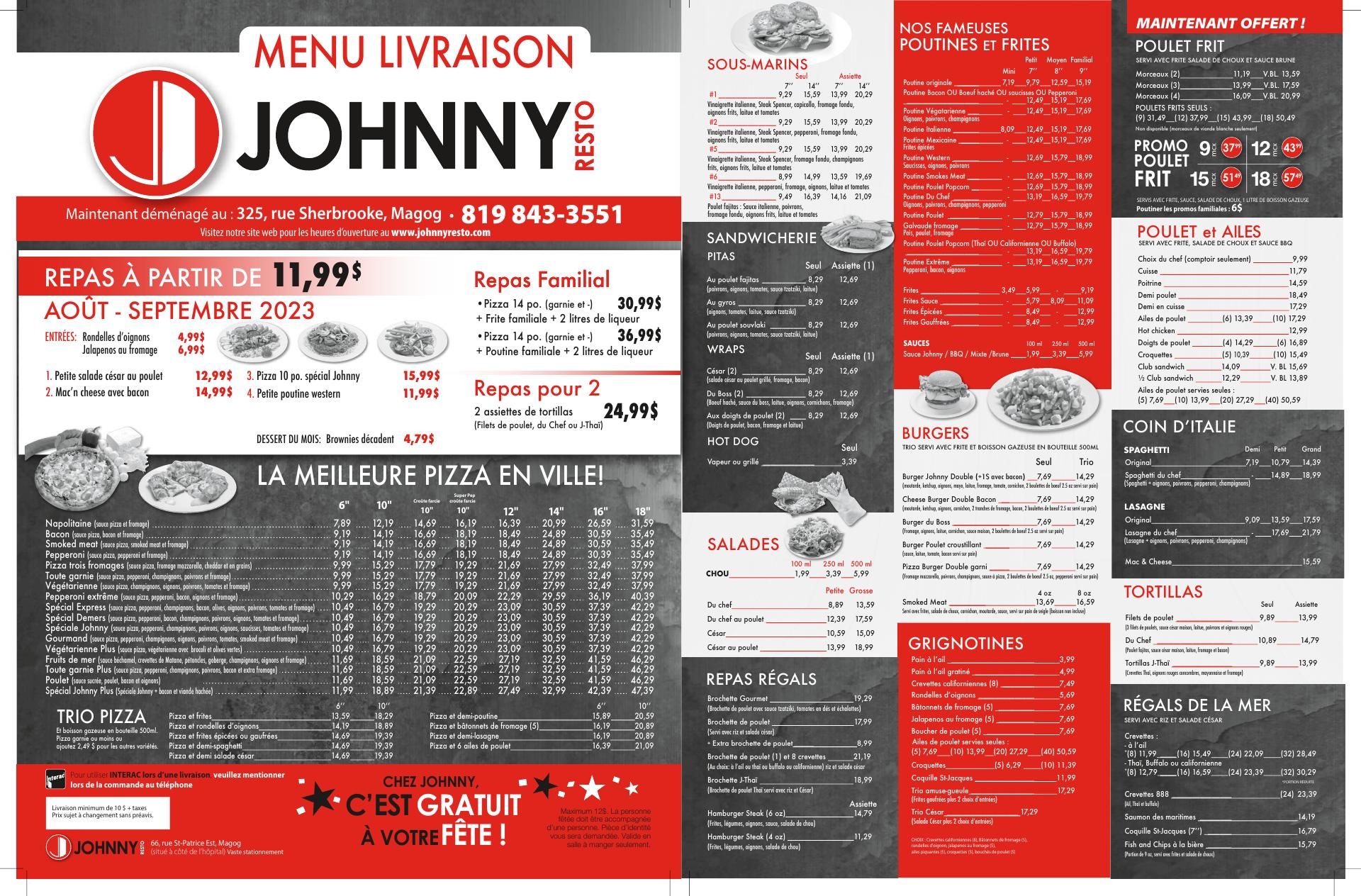 Johnny Resto Belvédère, Sherbrooke - Menu, Reviews (44), Photos (20 ...