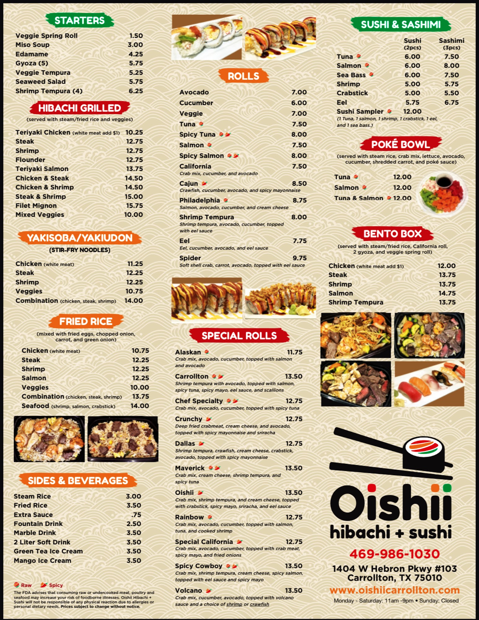 Oishii Hibachi + Sushi, Carrollton - Menu, Reviews (19), Photos - Restaurantji