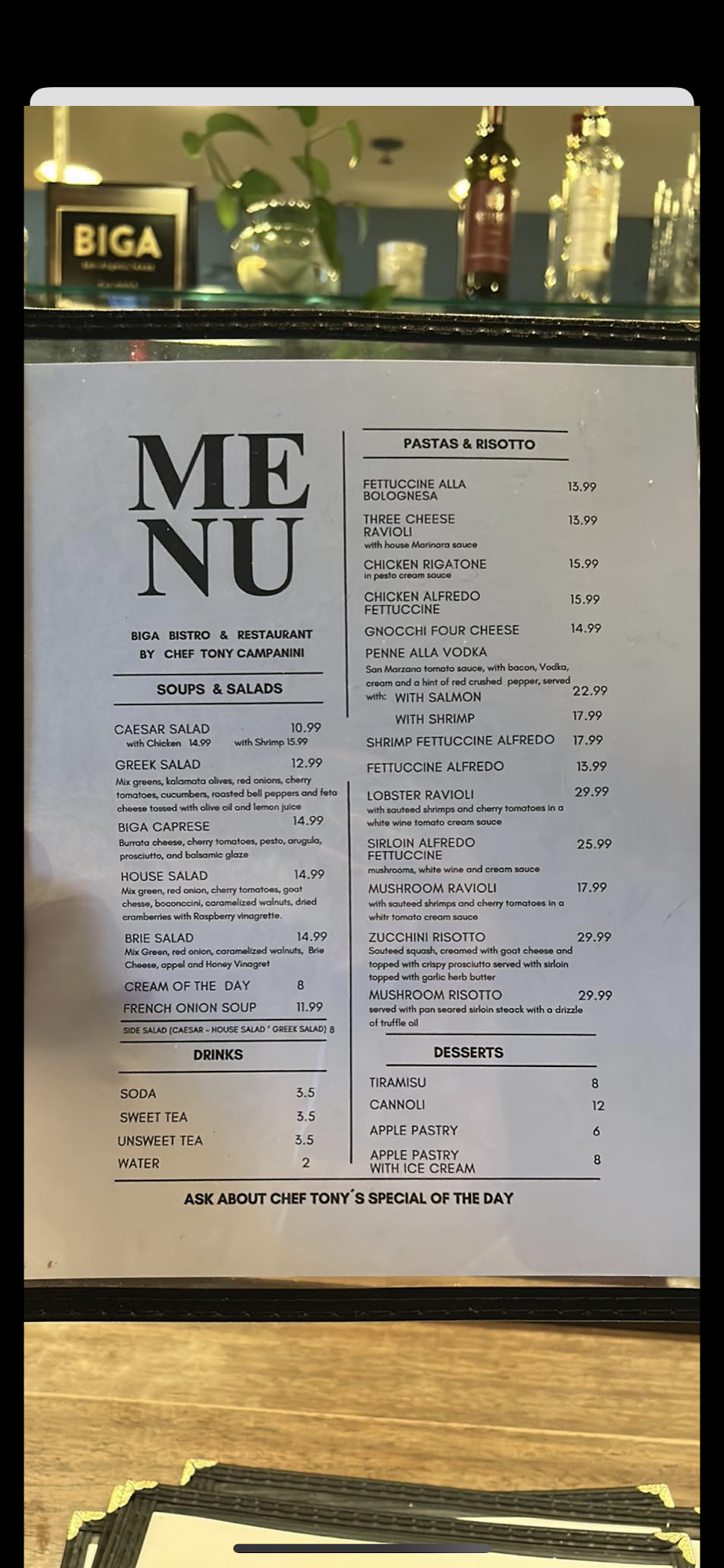 Biga Bistró & Restaurant, San Angelo - Menu, Reviews (101), Photos (28 ...