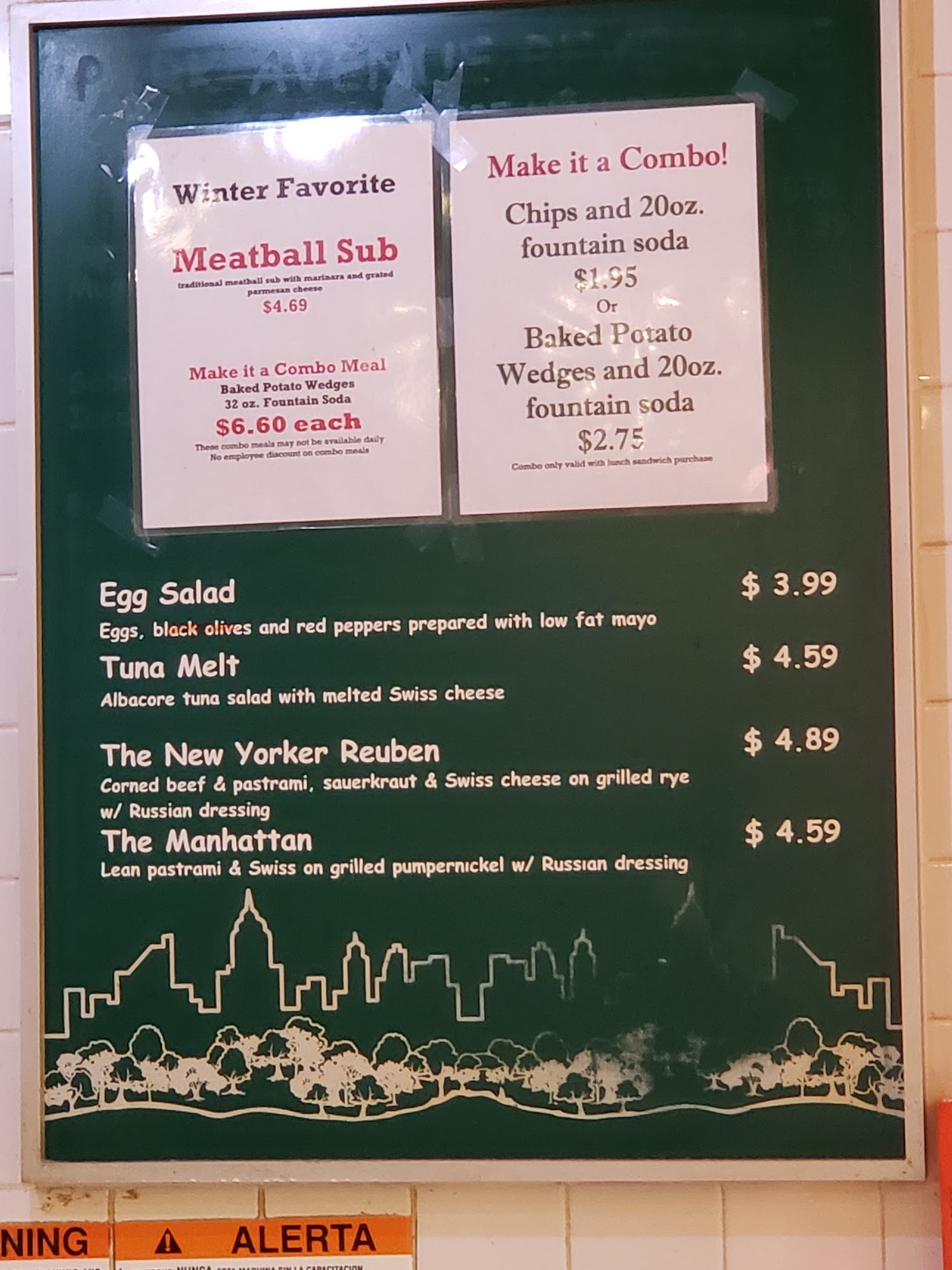 Menu for Inova Fairfax Hospital : Park Avenue Cafe, Falls Church, VA ...