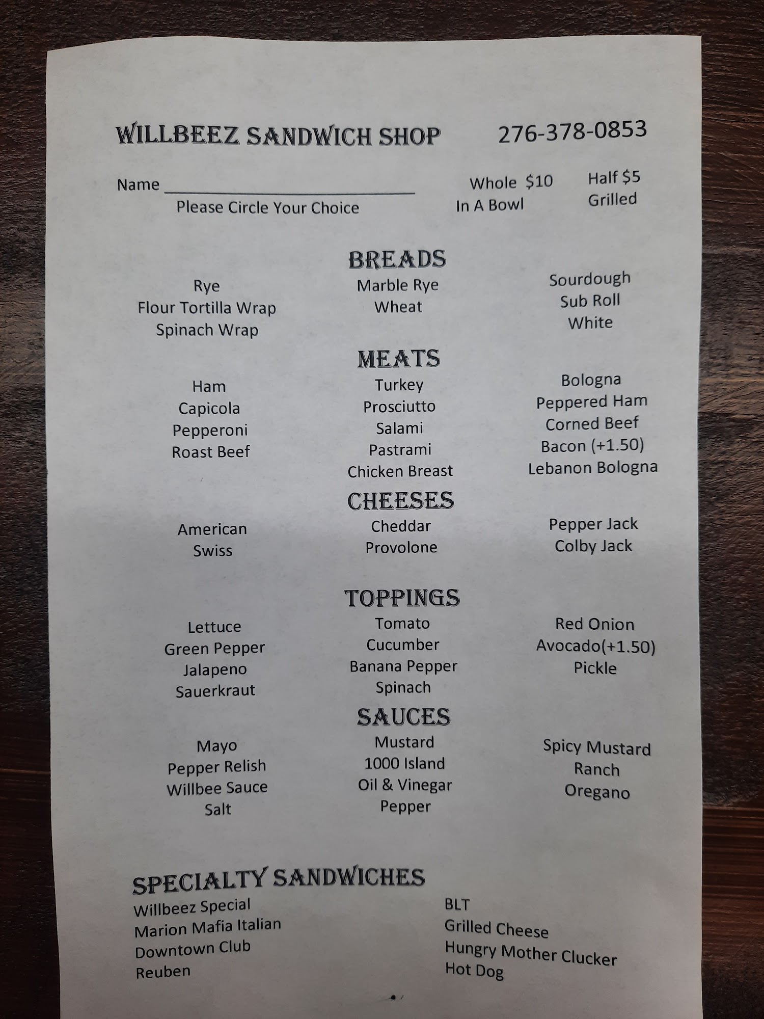 Willbeez Country Store & Deli, Marion - Menu, Reviews, Photos (14) - Restaurantji