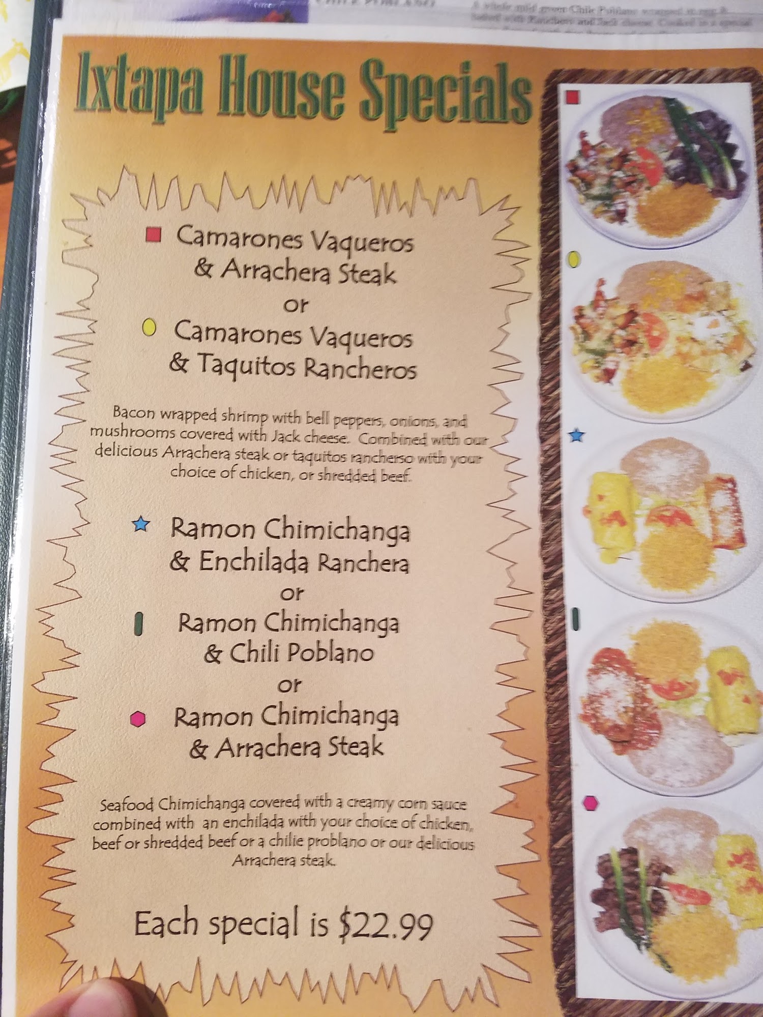 Menu for Ixtapa, Duvall, WA - Restaurantji