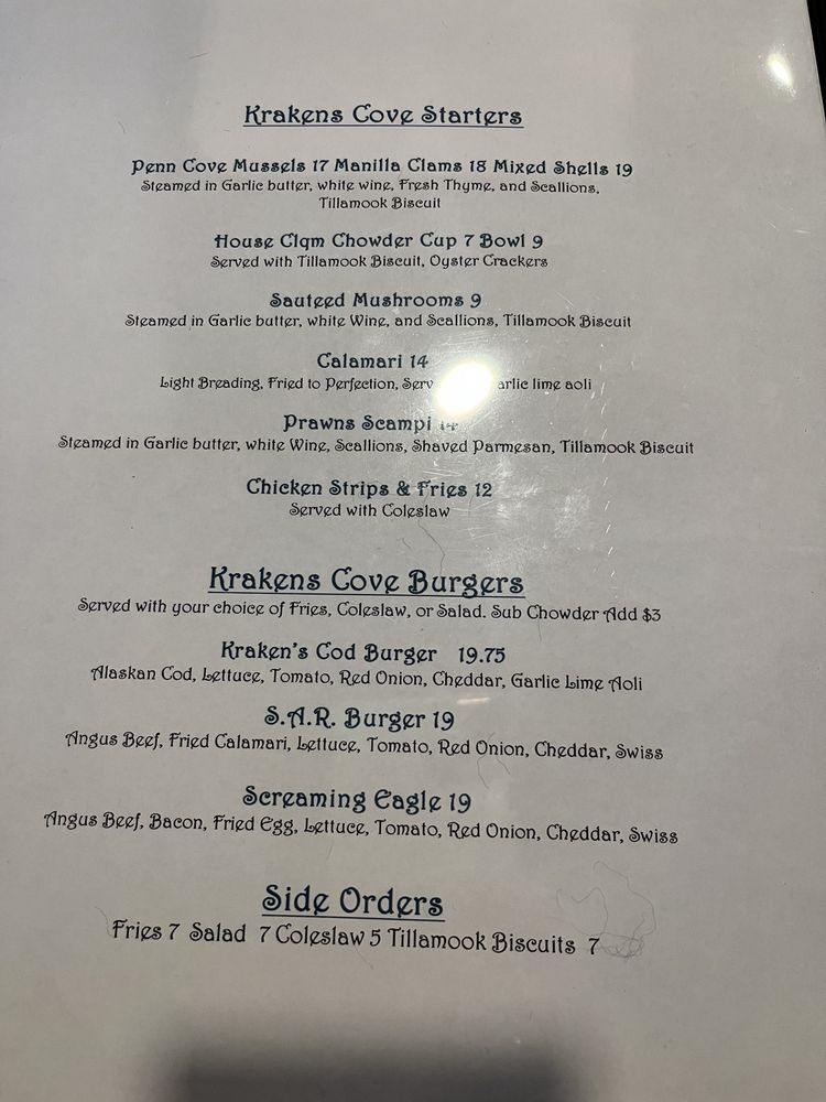 Kraken Cove, Oak Harbor - Menu, Reviews (90), Photos (25) - Restaurantji